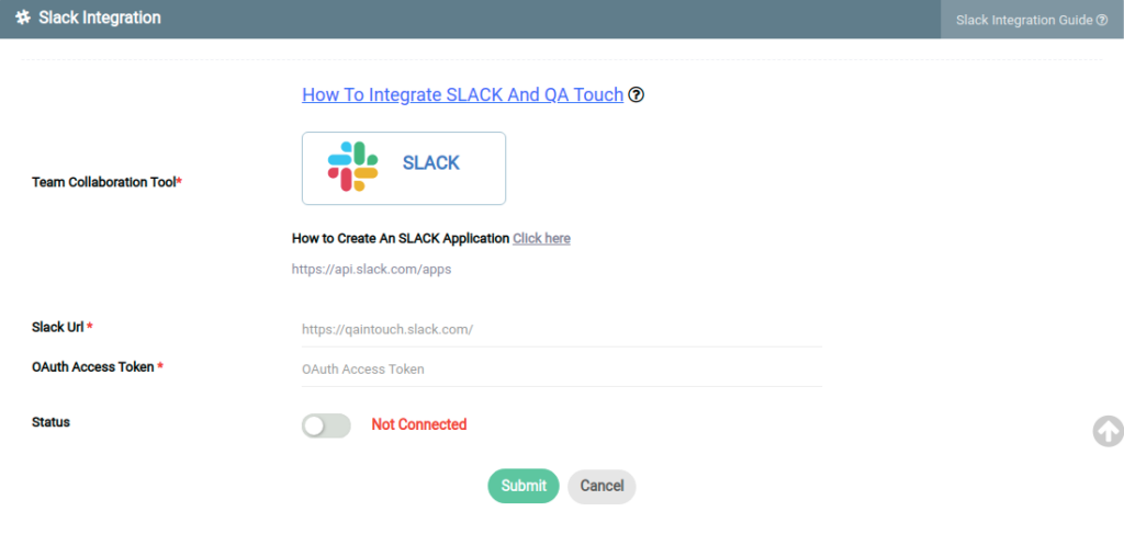 How To Integrate Slack with QA touch?