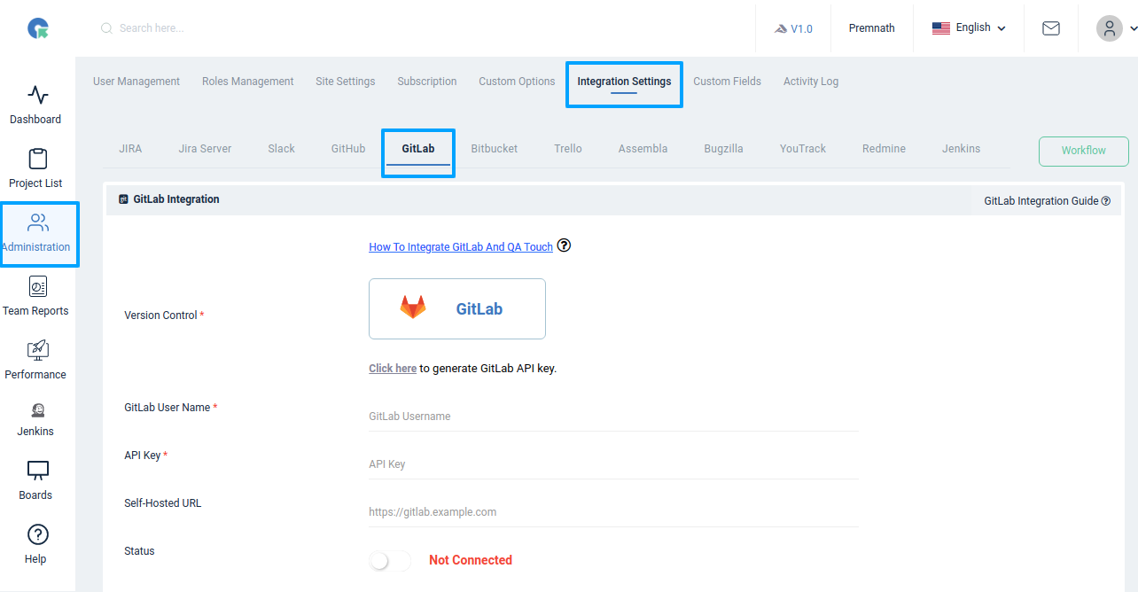 How To Integrate GitLAB with QA touch