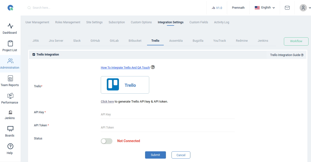 How To Integrate Trello with QA Touch? - QATouch
