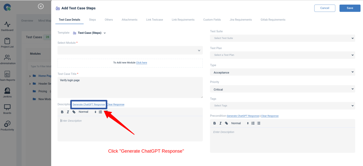 How To Integrate Chat GPT with Test Case Management Tool?